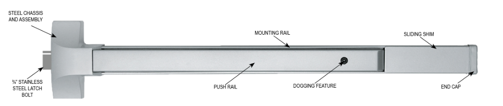Cal-Royal 5000 Series Grade 1 Rim Panic & Fire Exit Device | UL Listed ...