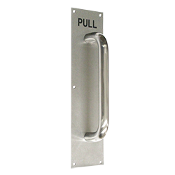 PULL1007ADA Engraved Stainless Steel Pull Plates (1" Round Pull Bar ...