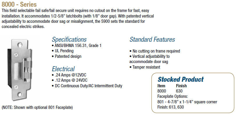 HES 8000 Series Electric Strike – Doors and Specialties Co.