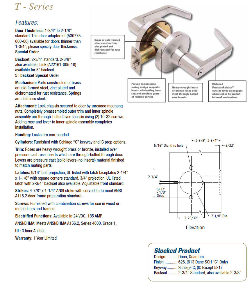 FALCON T SERIES – Doors and Specialties Co.